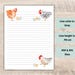 Chicken Printable Stationery, Letter Writing Paper, US Letter, A4 Sizes ...