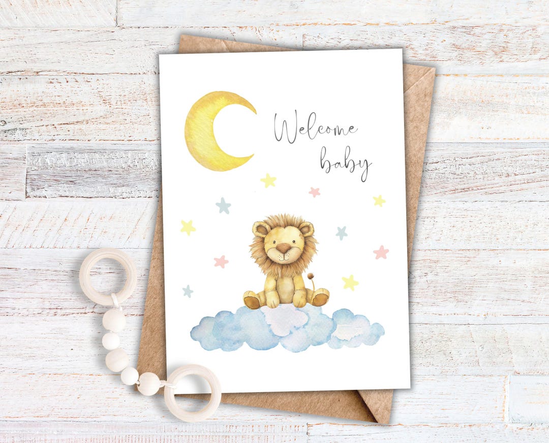 New Baby Card Printable, Baby Shower Card, Baby Congratulations ...