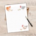 Chicken Printable Stationery, Letter Writing Paper, US Letter, A4 Sizes ...
