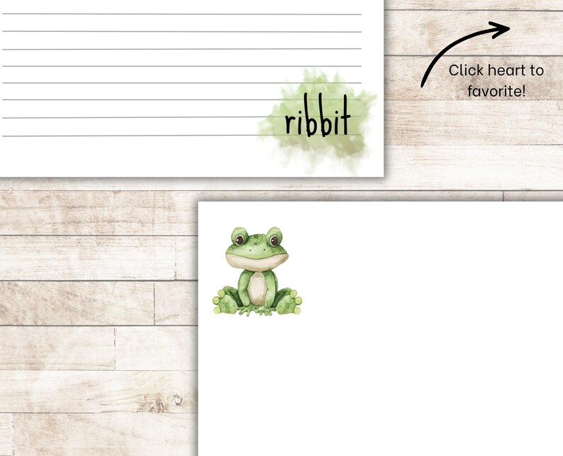 Frog Printable Stationery, Letter Writing Paper, US Letter, A4, Lined ...