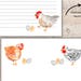 Chicken Printable Stationery, Letter Writing Paper, US Letter, A4 Sizes ...
