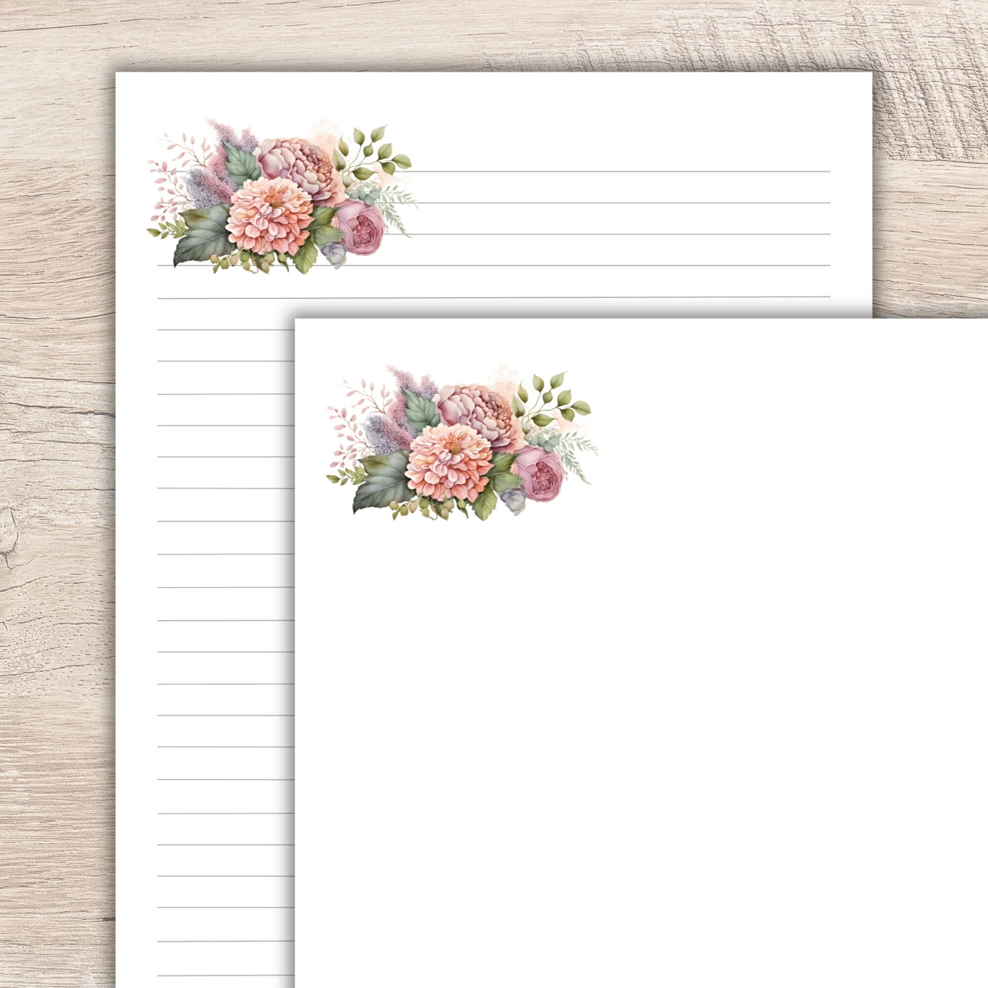 Printable Floral Stationery Letter Writing Paper Pink - Etsy