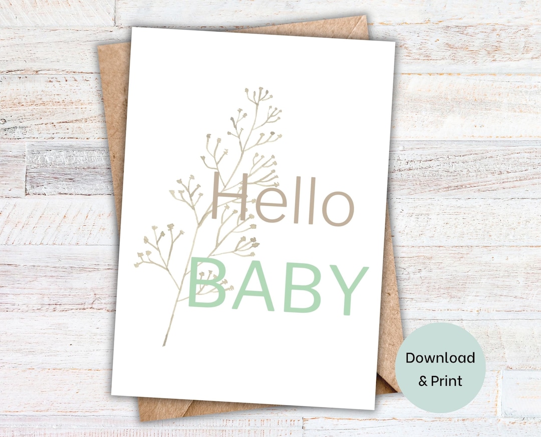 Baby Shower Card Printable Gender Neutral Baby - Etsy