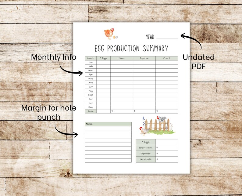 Backyard Chicken Egg Tracker | Printable Egg Production, Sales and ...