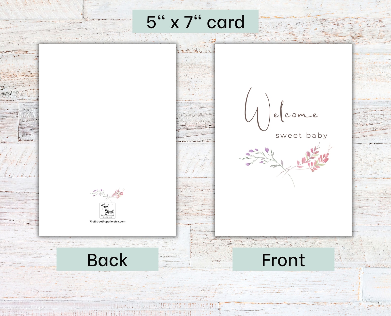 Baby Card Printable Baby Shower Card Welcome Baby Card Instant - Etsy