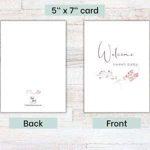 Baby Card Printable Baby Shower Card Welcome Baby Card Instant - Etsy