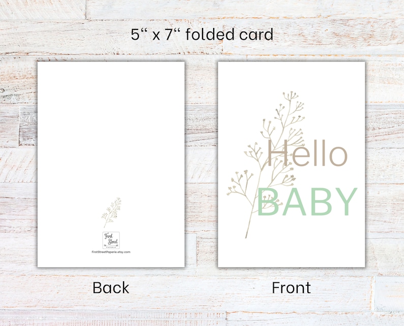 Baby Shower Card Printable, Gender Neutral Baby Congratulations, Hello ...