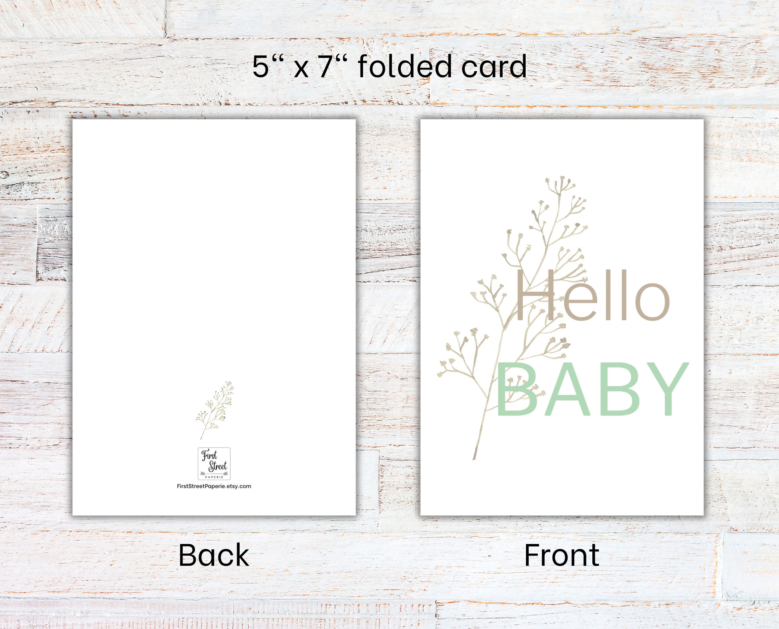 Baby Shower Card Printable, Gender Neutral Baby Congratulations, Hello ...