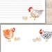Chicken Printable Stationery, Letter Writing Paper, US Letter, A4 Sizes ...