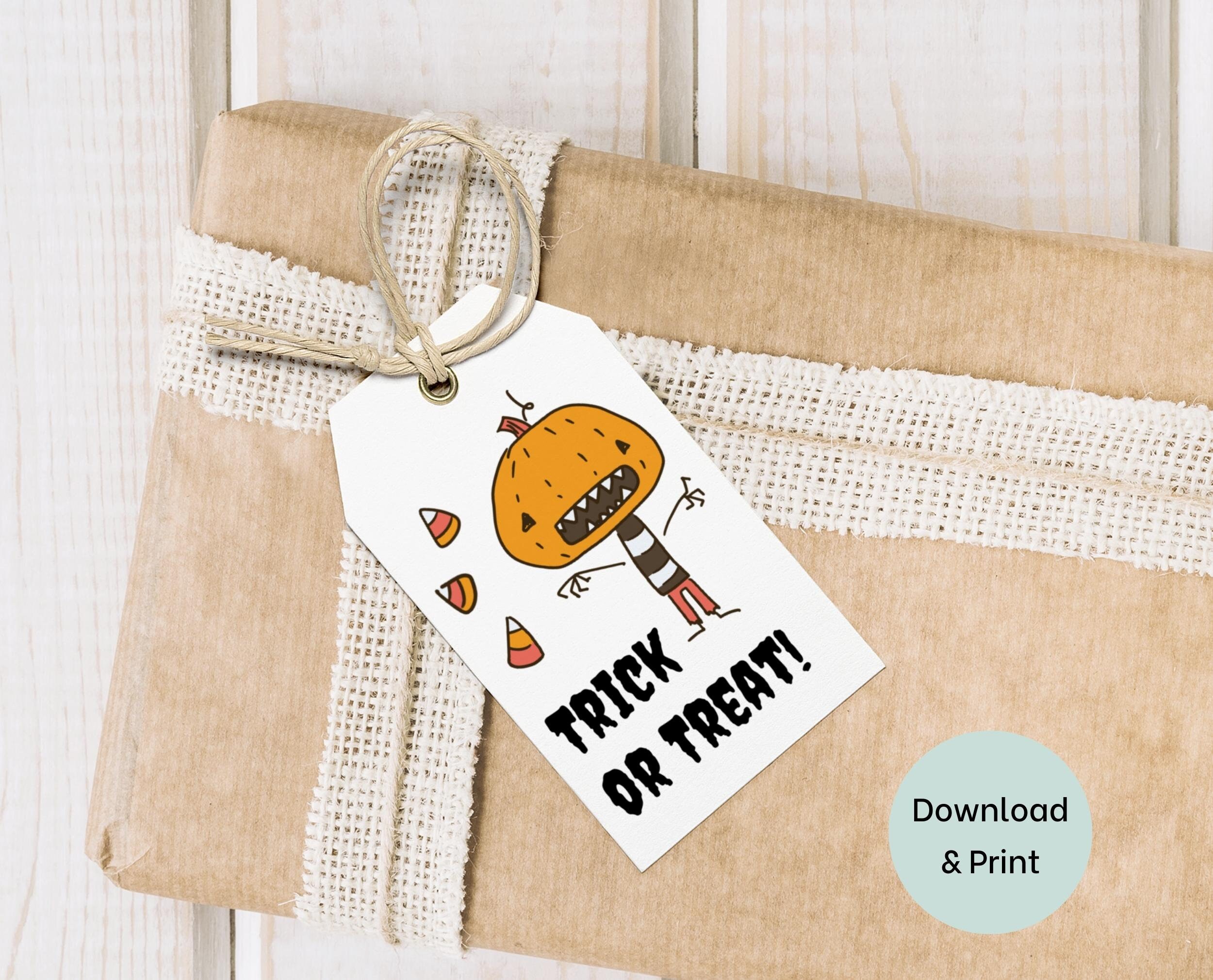 Halloween Treat Tags Printable Trick or Treat Bag Tags Halloween Party ...