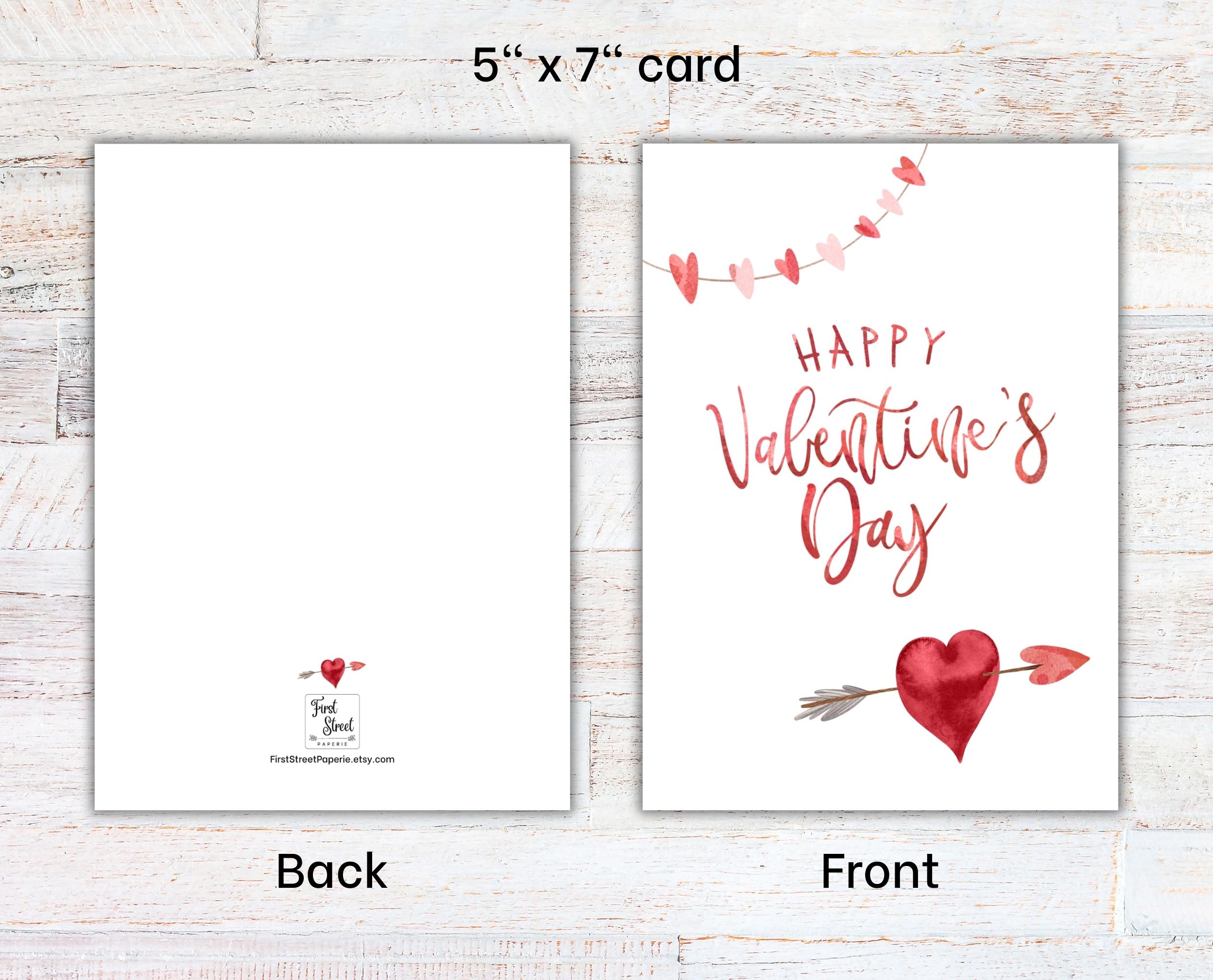 Valentine Greeting Card, Printable Valentine, Red Pink Hearts ...