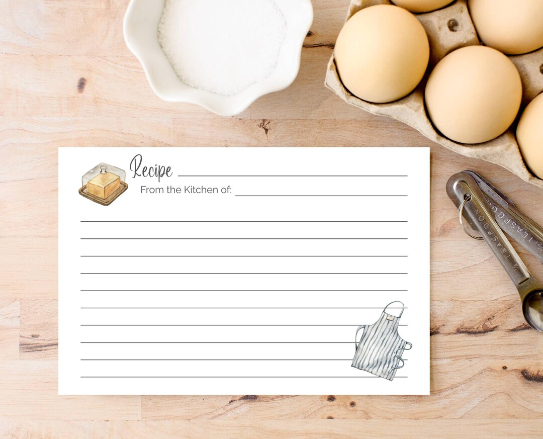 Farmhouse Recipe Cards | Vintage Baking Supplies Design | 4x6 | Front ...