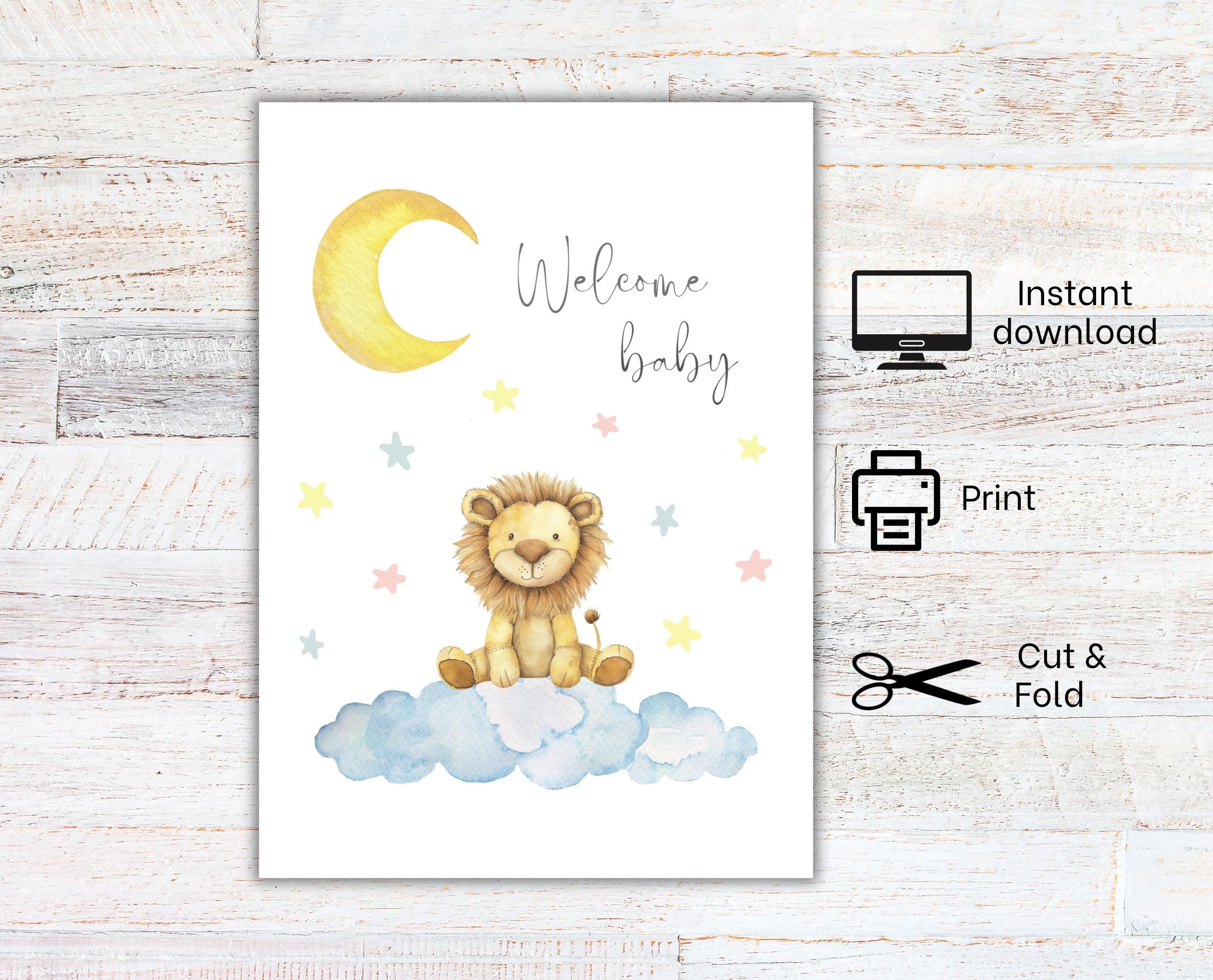 New Baby Card Printable, Baby Shower Card, Baby Congratulations ...