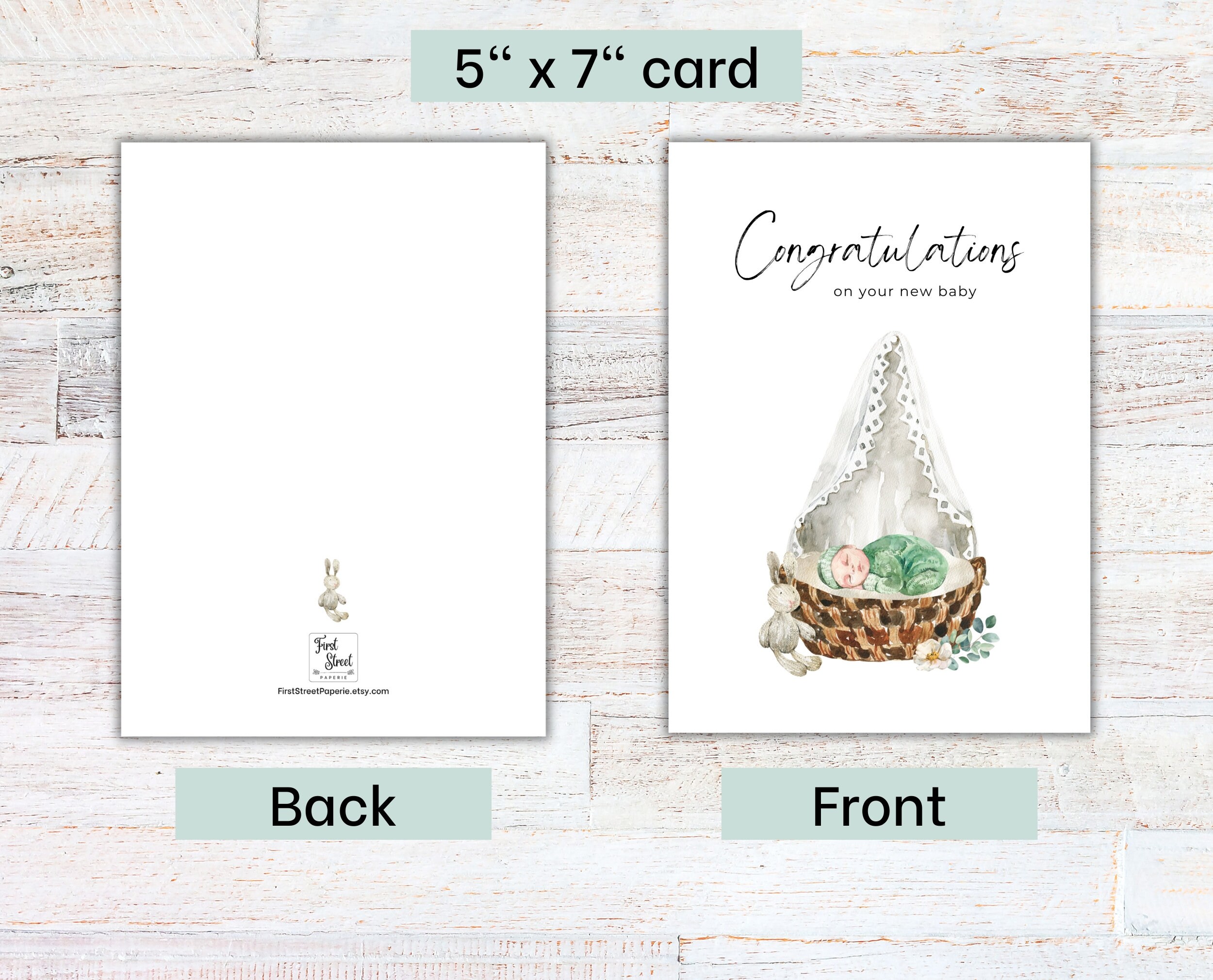 Baby Card Printable Baby Shower Card Congratulations New Baby - Etsy