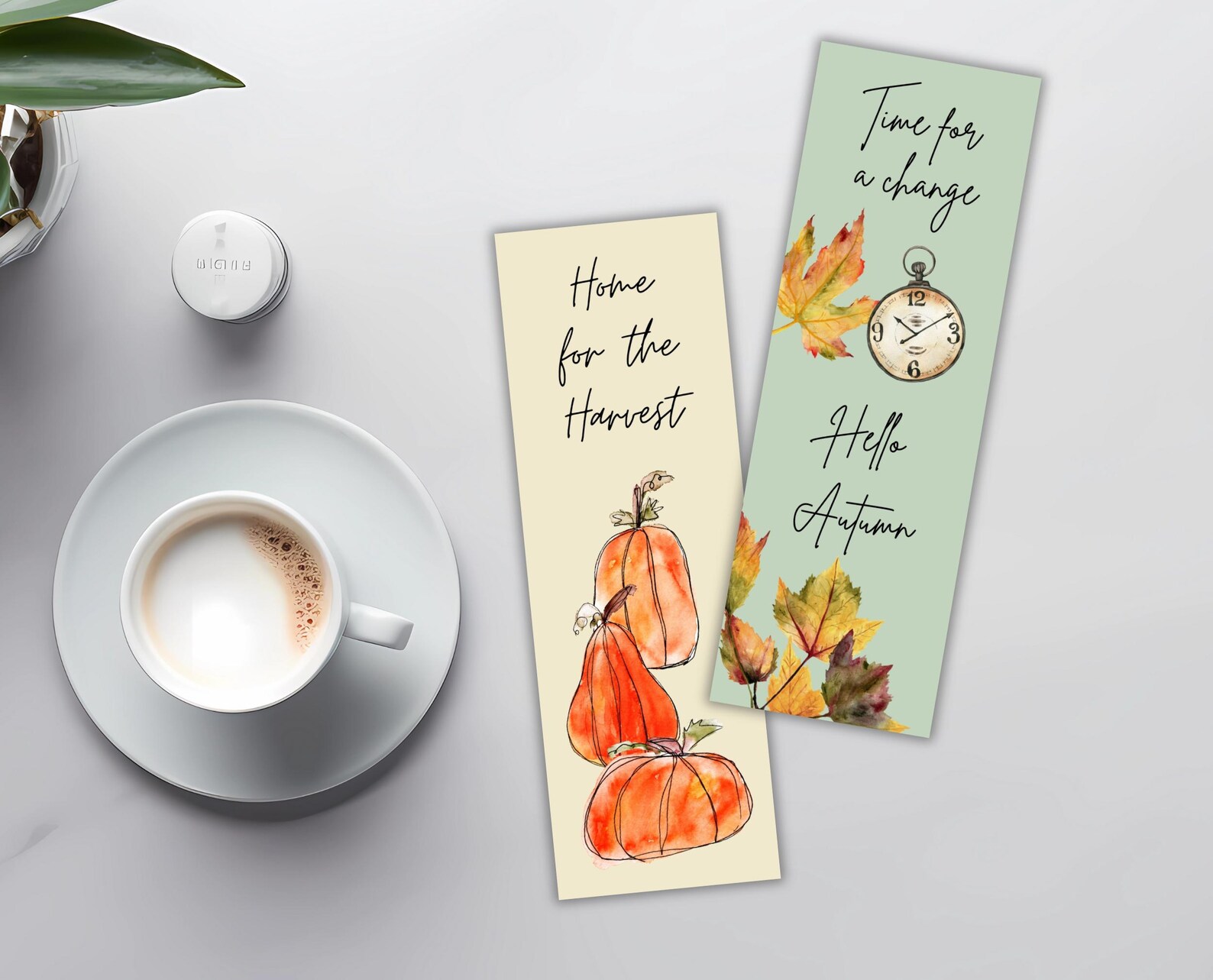 Fall Bookmarks Printable Gift for Book Lover, Autumn Watercolor Leaves ...