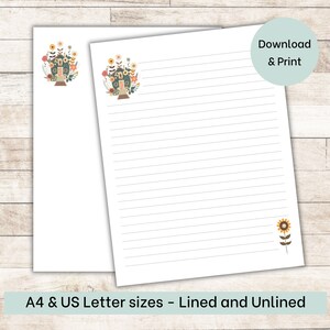 Printable Stationery, Cottagecore Flower Garden Home, US Letter, A4 ...