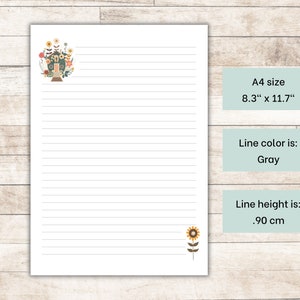 Printable Stationery, Cottagecore Flower Garden Home, US Letter, A4 ...