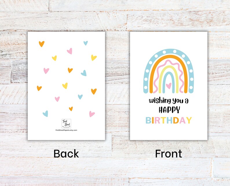 Happy Birthday Printable Card Rainbow Birthday Card Instant Download ...