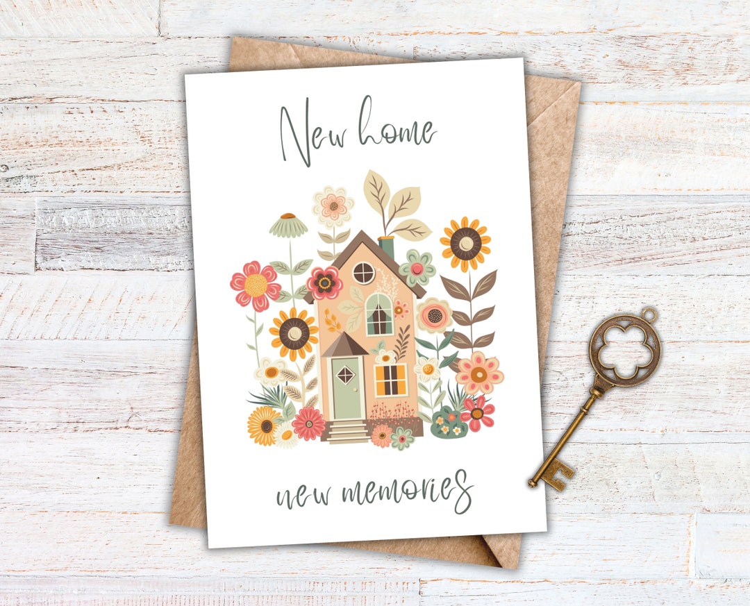 Printable Housewarming Card, New Home New Memories, Congratulations ...