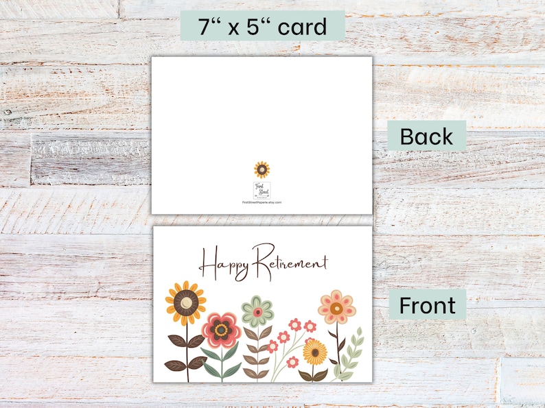 Retirement Card Printable Instant Download Floral Greeting Card, Newly ...