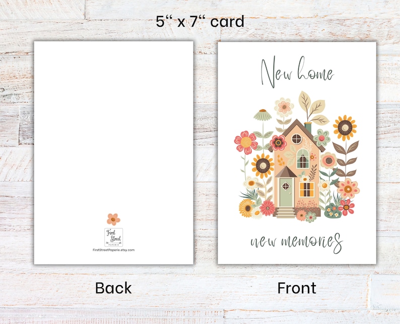 Printable Housewarming Card, New Home New Memories, Congratulations ...