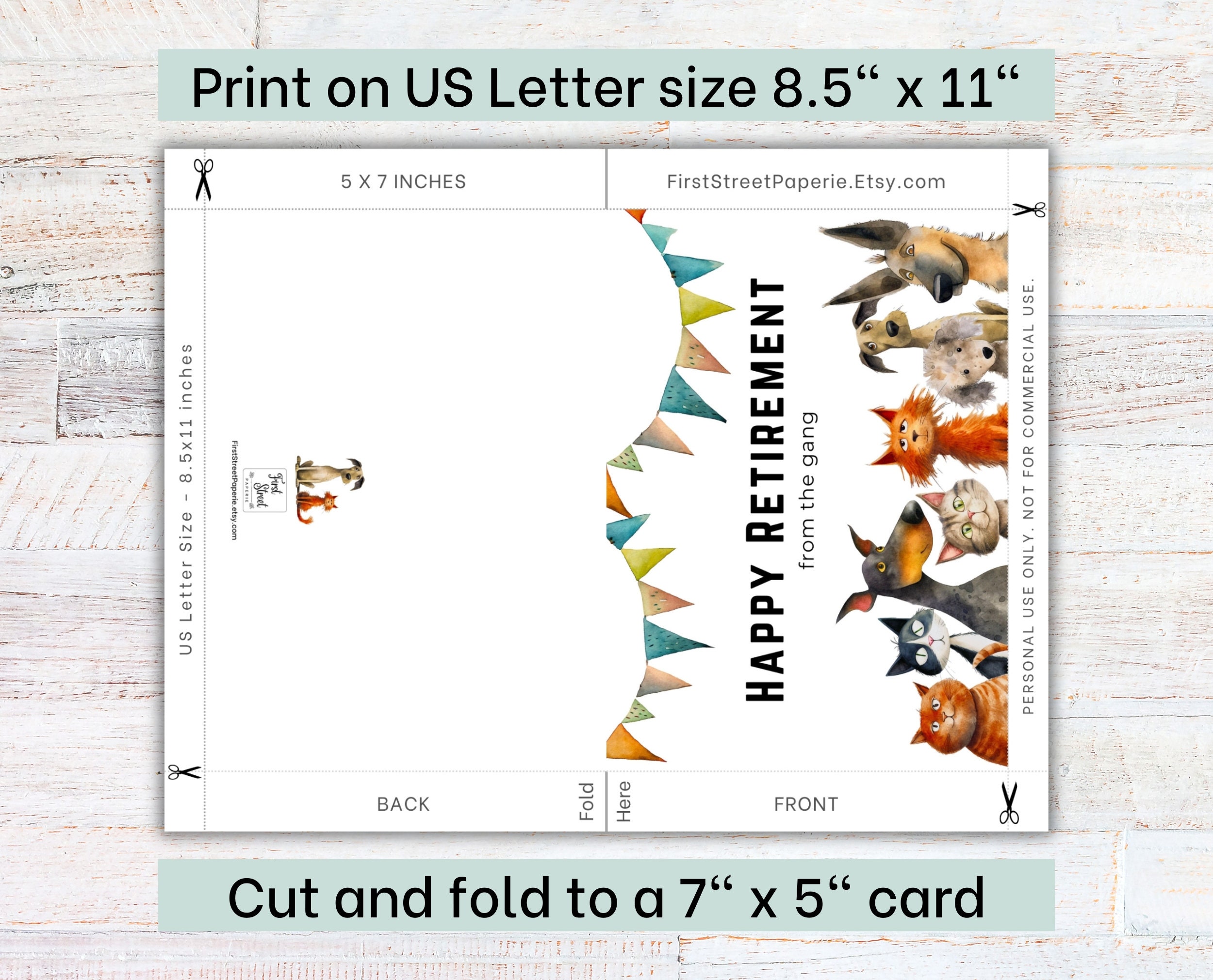 Printable Retirement Card From the Gang, Coworkers, Funny Cats and Dogs ...