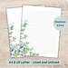 Printable Stationery, Botanical Writing Paper, Green Leaves, US Letter ...