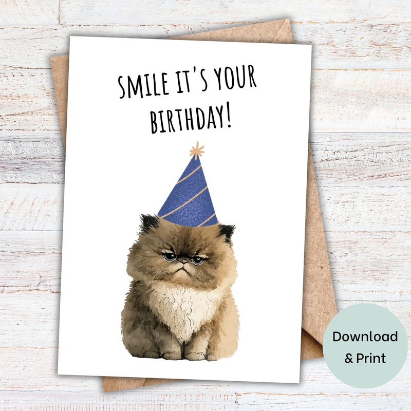 Grumpy Cat Card - Etsy