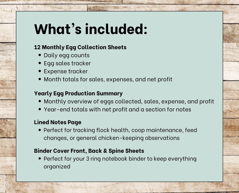 Backyard Chicken Egg Tracker | Printable Egg Production, Sales and ...