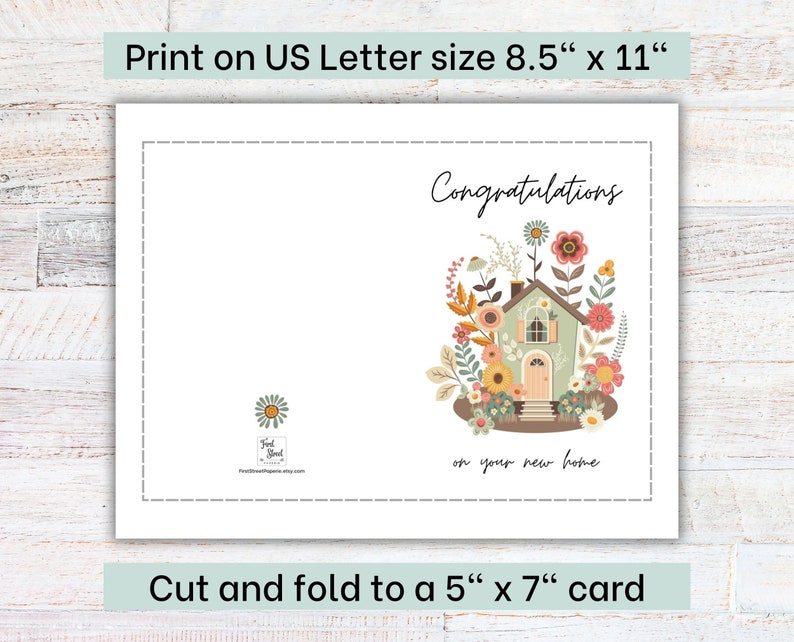 Housewarming Card Printable New Home Card Cottagecore Home Instant ...