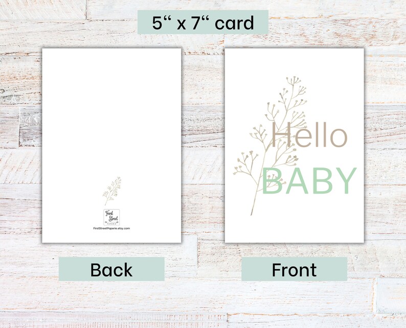 Baby Shower Card Printable Gender Neutral Baby - Etsy