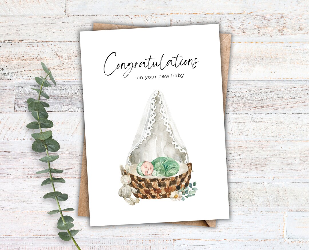 Baby Card Printable Baby Shower Card Congratulations New Baby Card ...