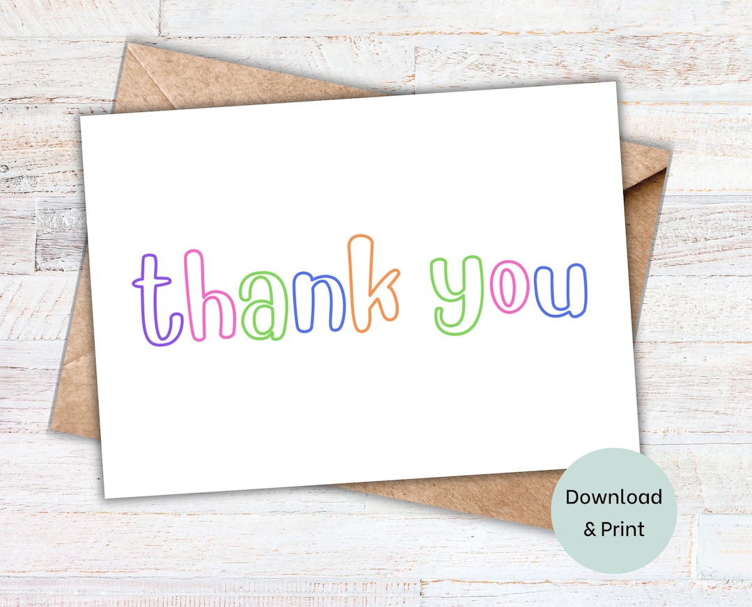 Printable Thank You Card | Appreciation Card | Instant Download ...