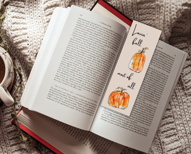 Fall Bookmarks Printable Gift for Book Lover, Autumn Watercolor Leaves ...