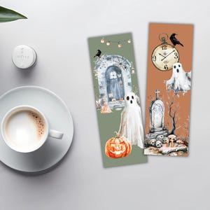 Halloween Printable Bookmarks, Collection of Spooky Ghosts, Black Cat ...
