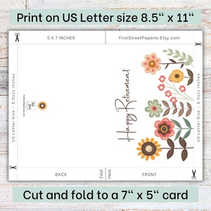 Retirement Card Printable Instant Download Floral Greeting Card, Newly ...