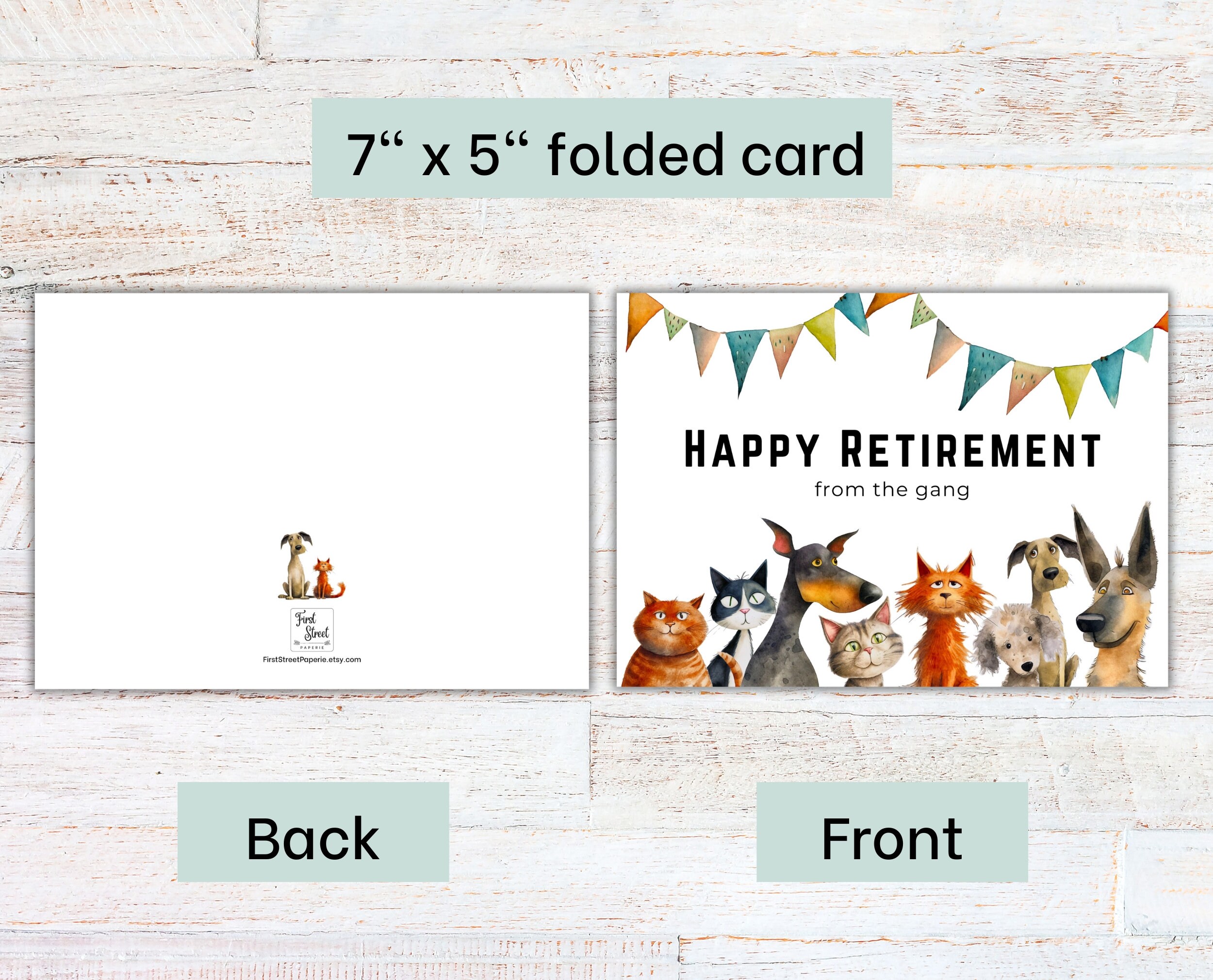 Printable Retirement Card From the Gang, Coworkers, Funny Cats and Dogs ...