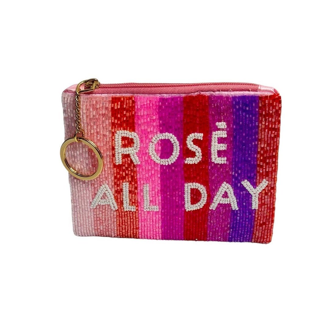 Rose All Day Beaded Coin Purse Key Ring Small Pouch - Etsy