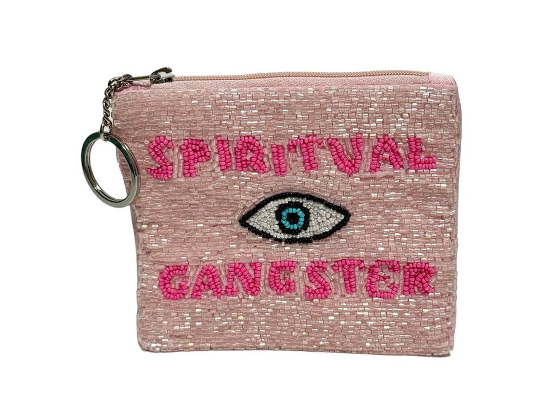 Gigi Spiritual Ganster Small Pouch Key Ring Evil Eye Design Pink/white ...