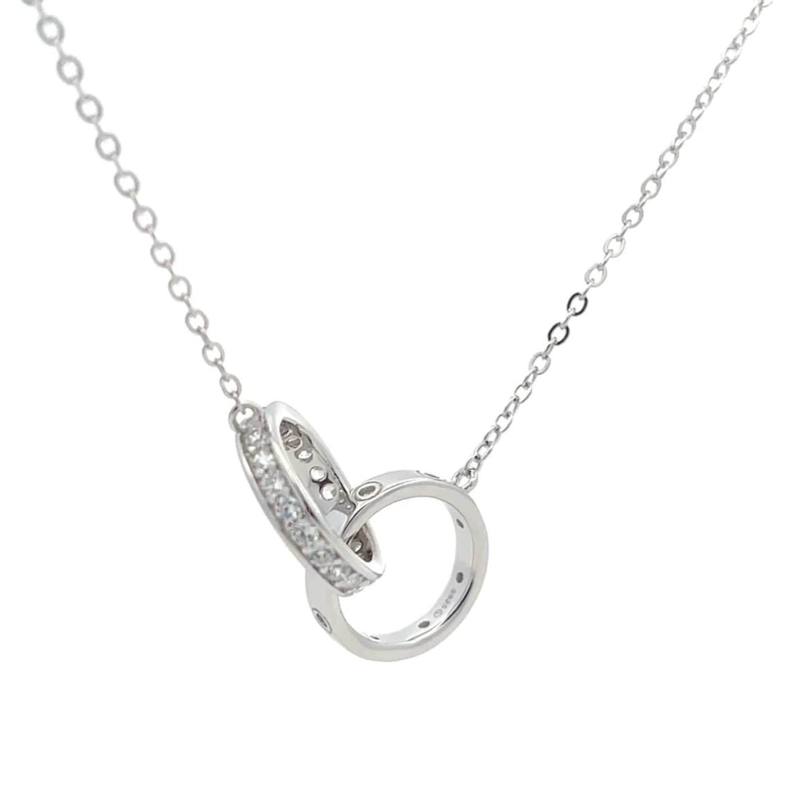 Unbreakable Bond Two Ring Interlocking Circle Necklace Silver or Gold ...