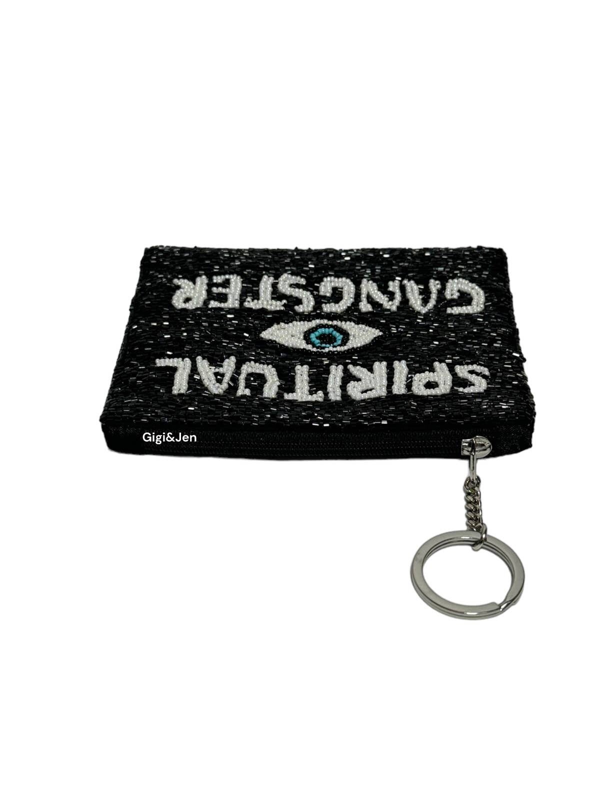 Gigi Spiritual Ganster Small Pouch Key Ring Evil Eye Design Black/white ...