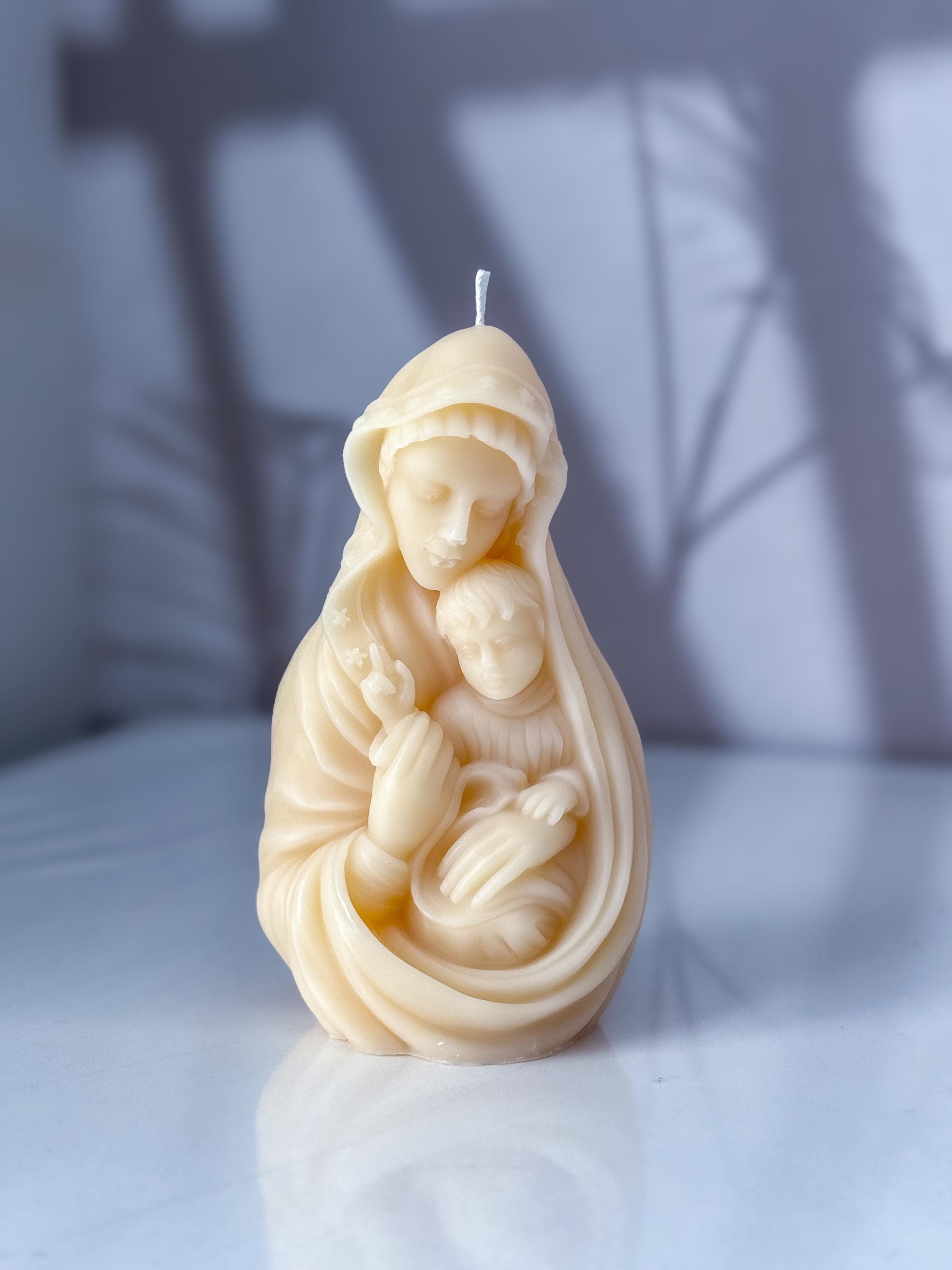 Madonna and Child Candle Statue: Handmade Soy Wax Candle - Etsy