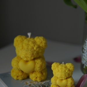 3D Rose Bear Candle / Teddy Bear / Shaped Candle /handmade Candle ...