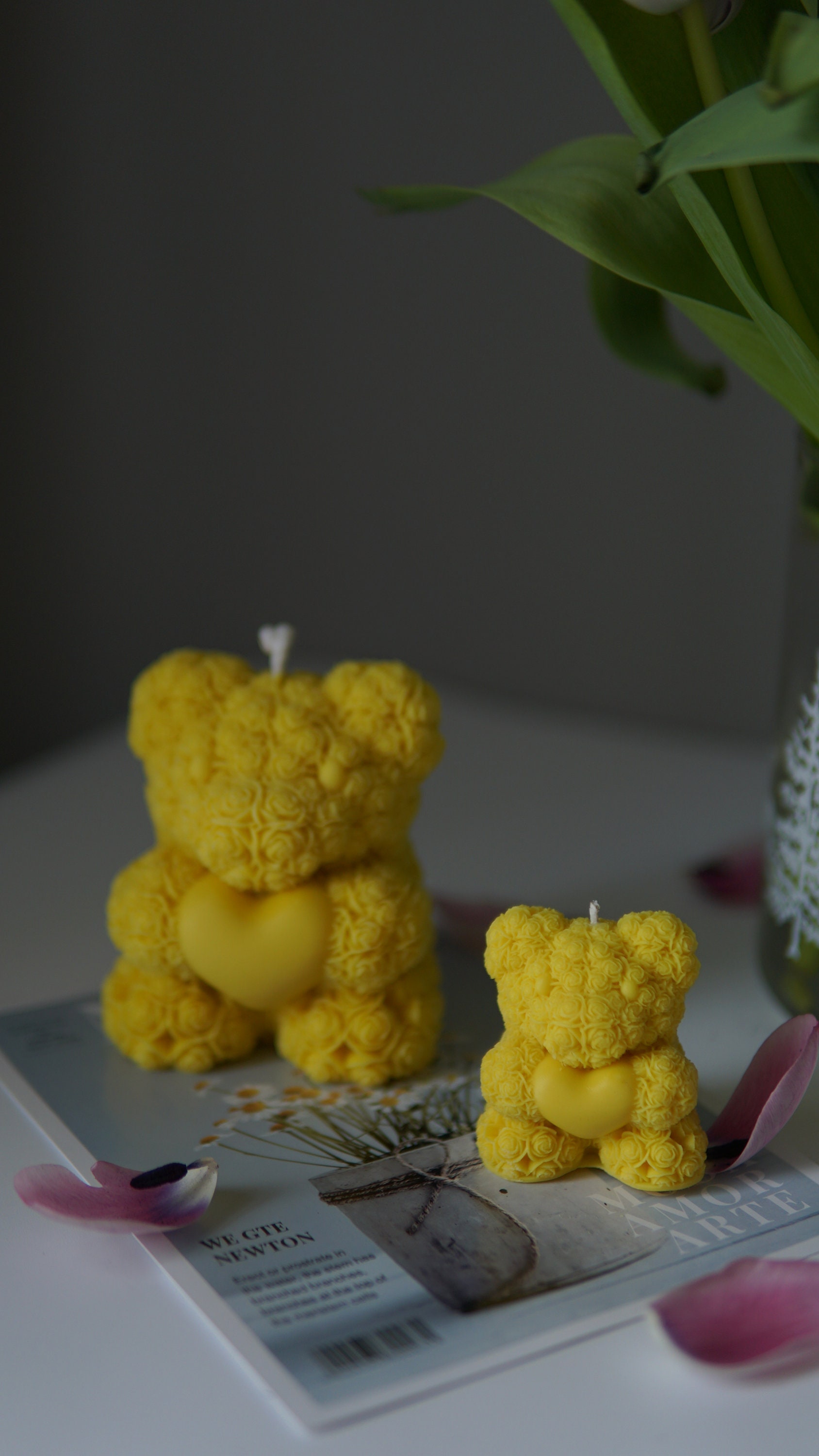 3D Rose Bear Candle / Teddy Bear / Shaped Candle /handmade Candle ...