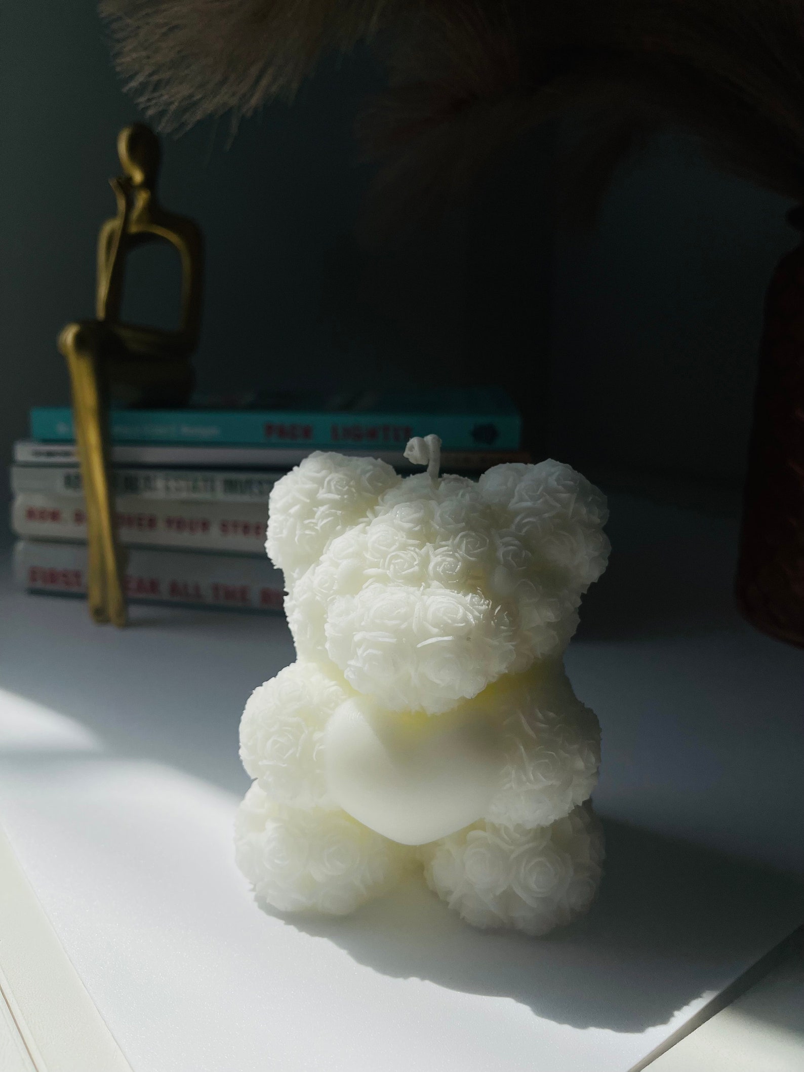 3D Rose Bear Candle / Teddy Bear / Shaped Candle /handmade Candle ...