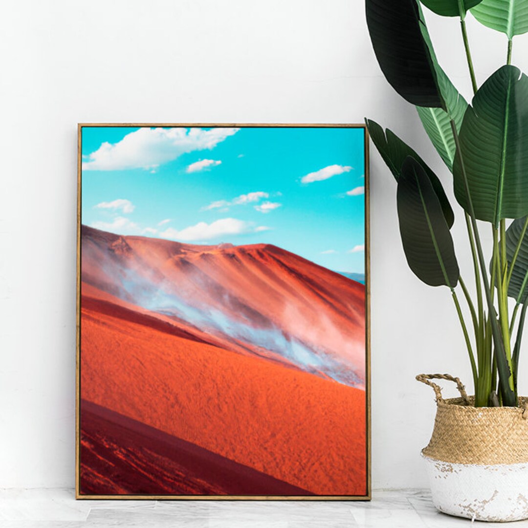 Red Desert Sky Clouds Picture Poster Digital Unique Bright Colorful - Etsy