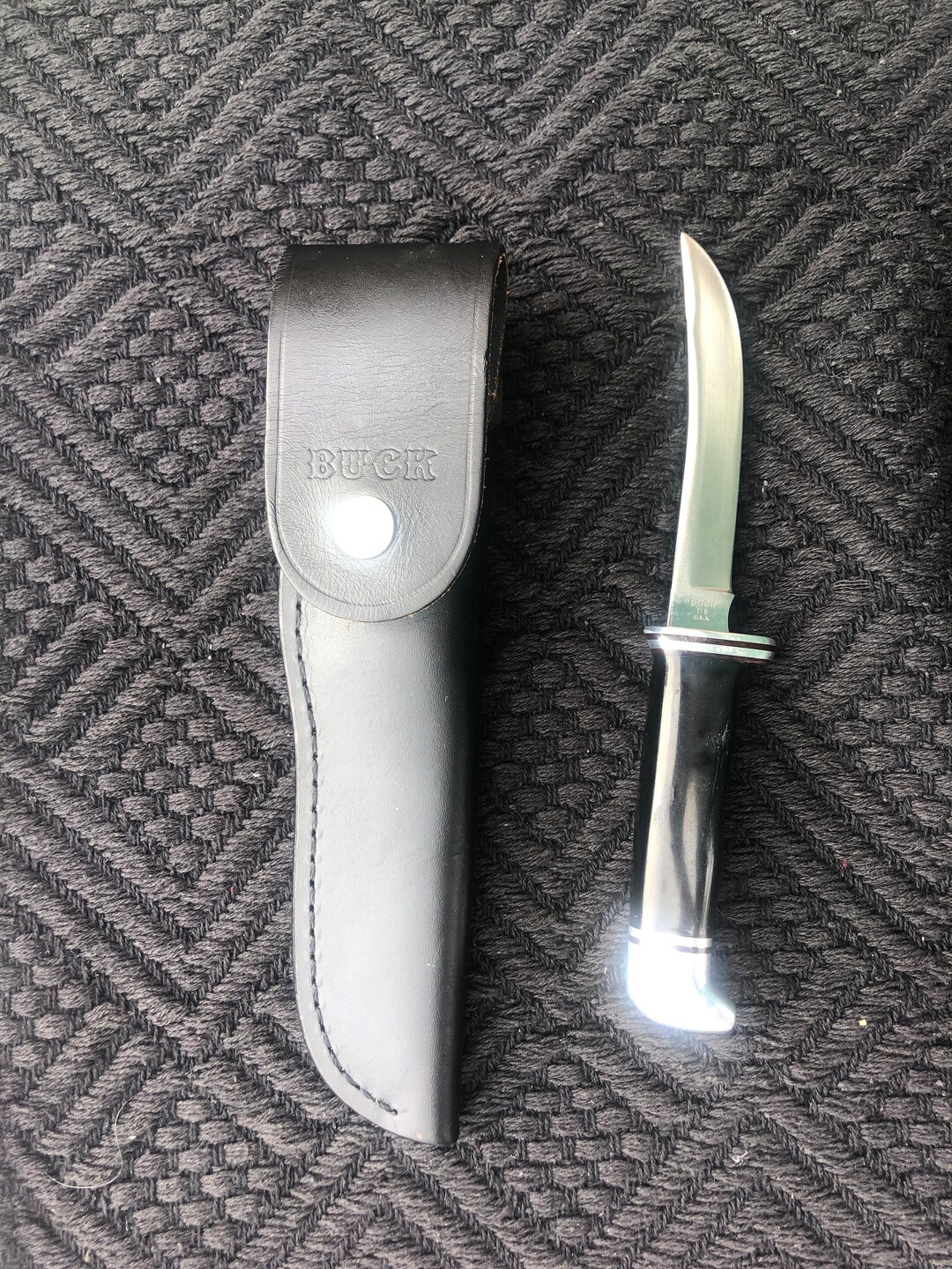 Buck 118 Knife With Black Leather Sheath - Etsy
