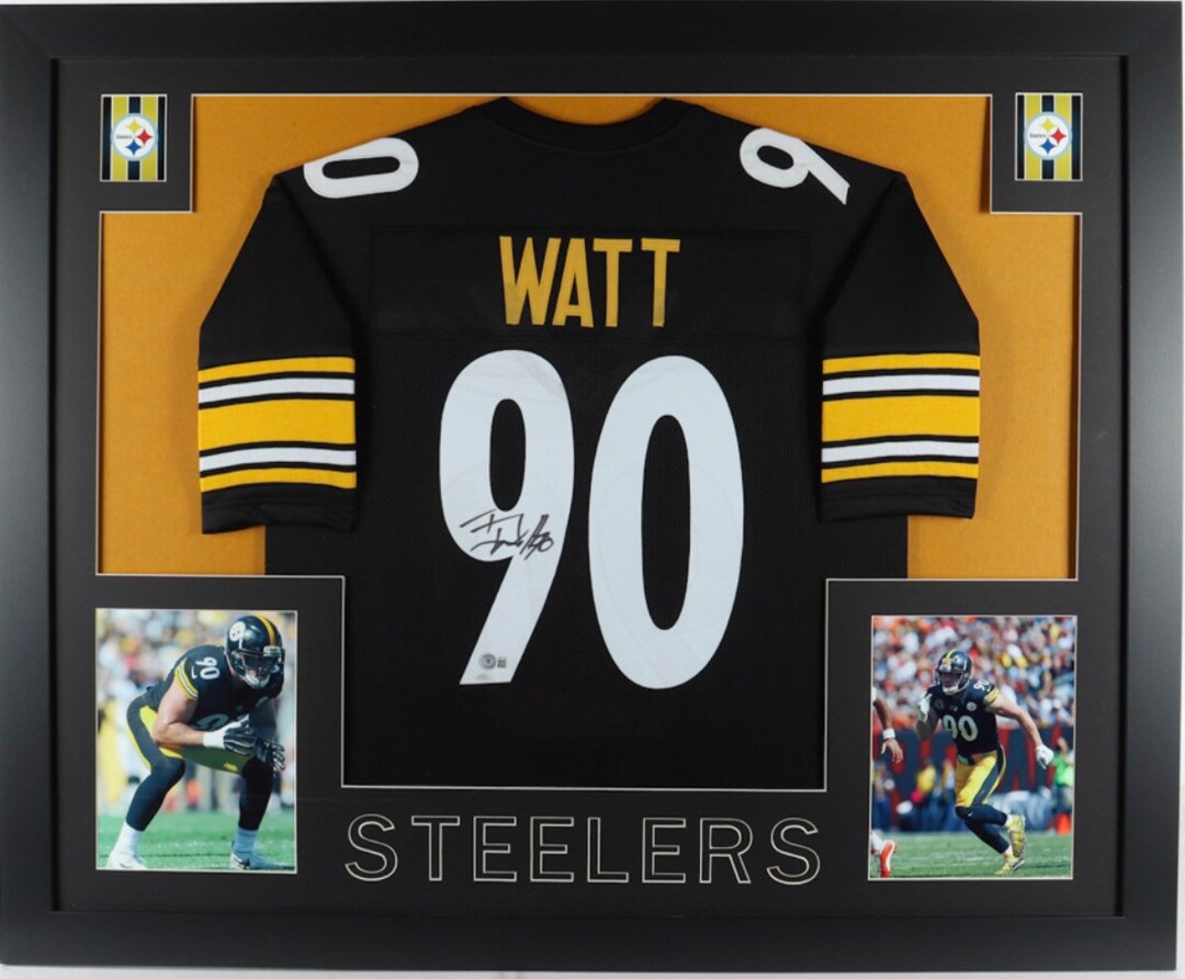 T.J. Watt Autographed Signed Custom Framed Pittsburgh Steelers Jersey ...