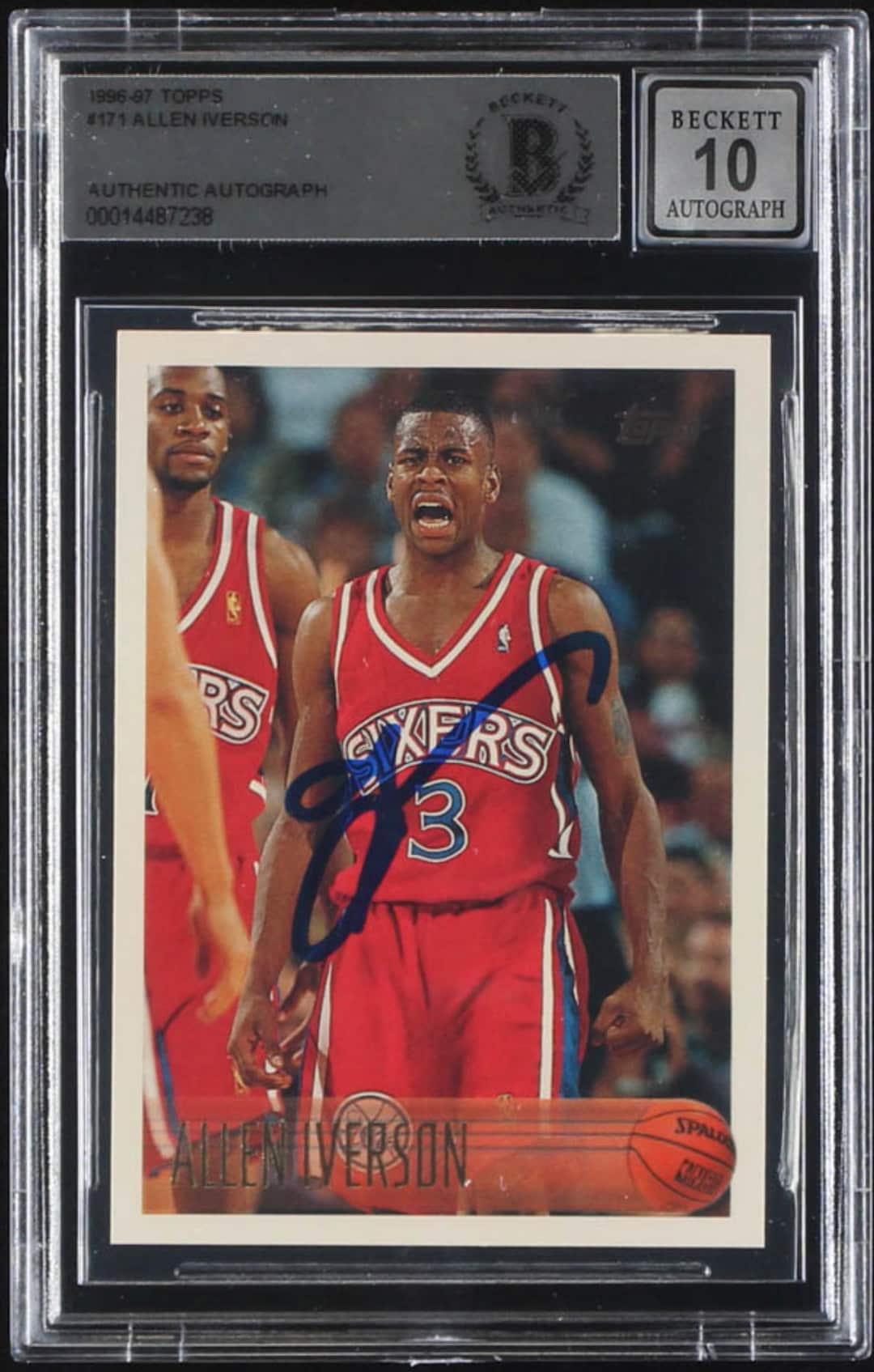 Allen Iverson Signed 1996-97 Topps #171 Rookie Card - Etsy