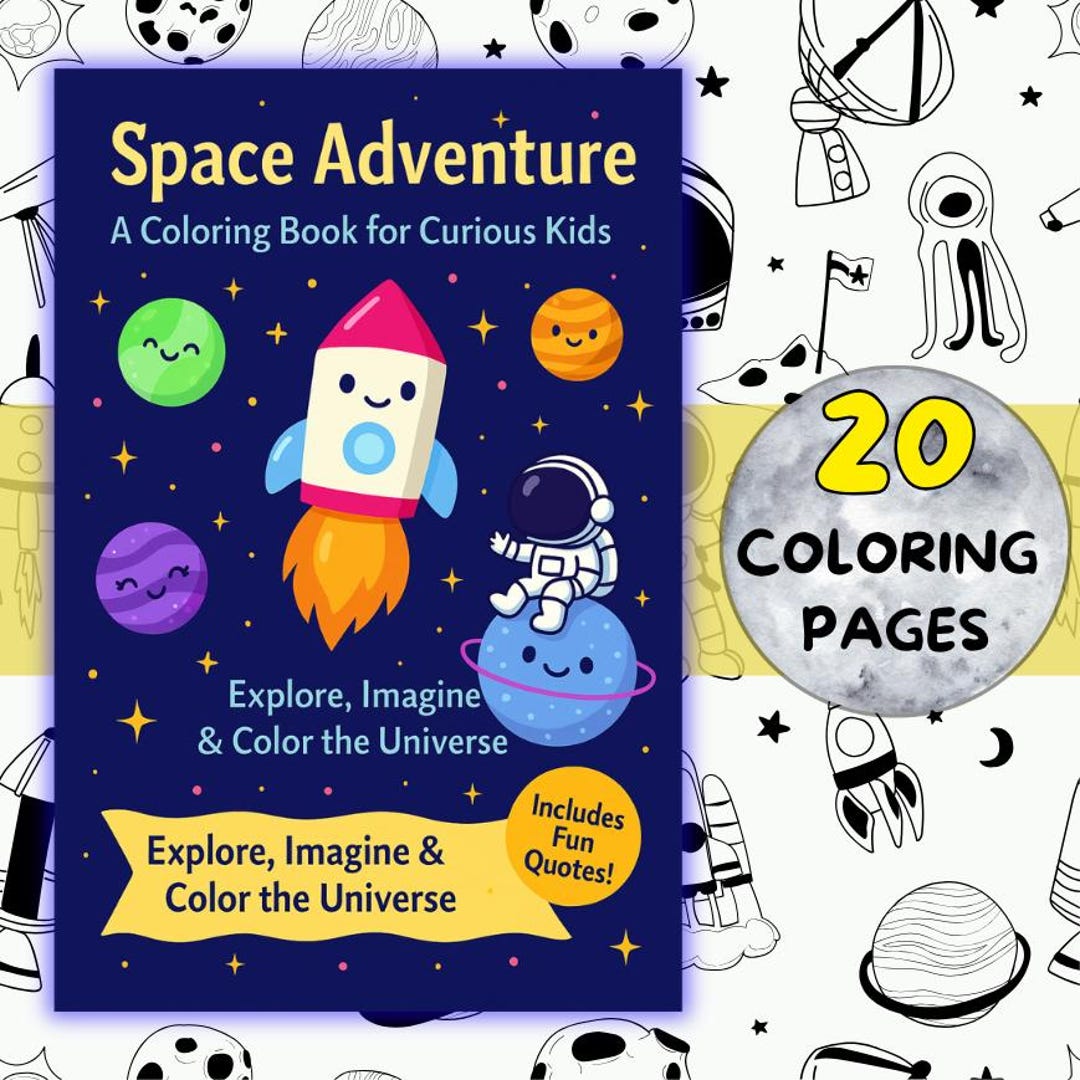 Space Adventure Coloring Book for Kids: Rockets, Planets, Astronauts ...